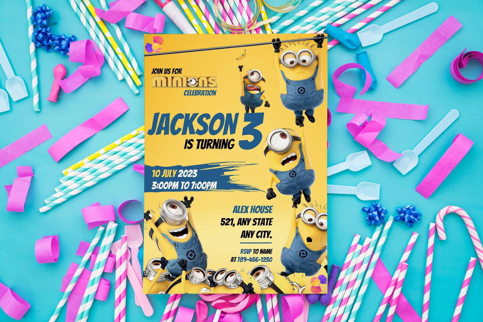 Editable Minions Birthday Invitation Minions Party - Etsy