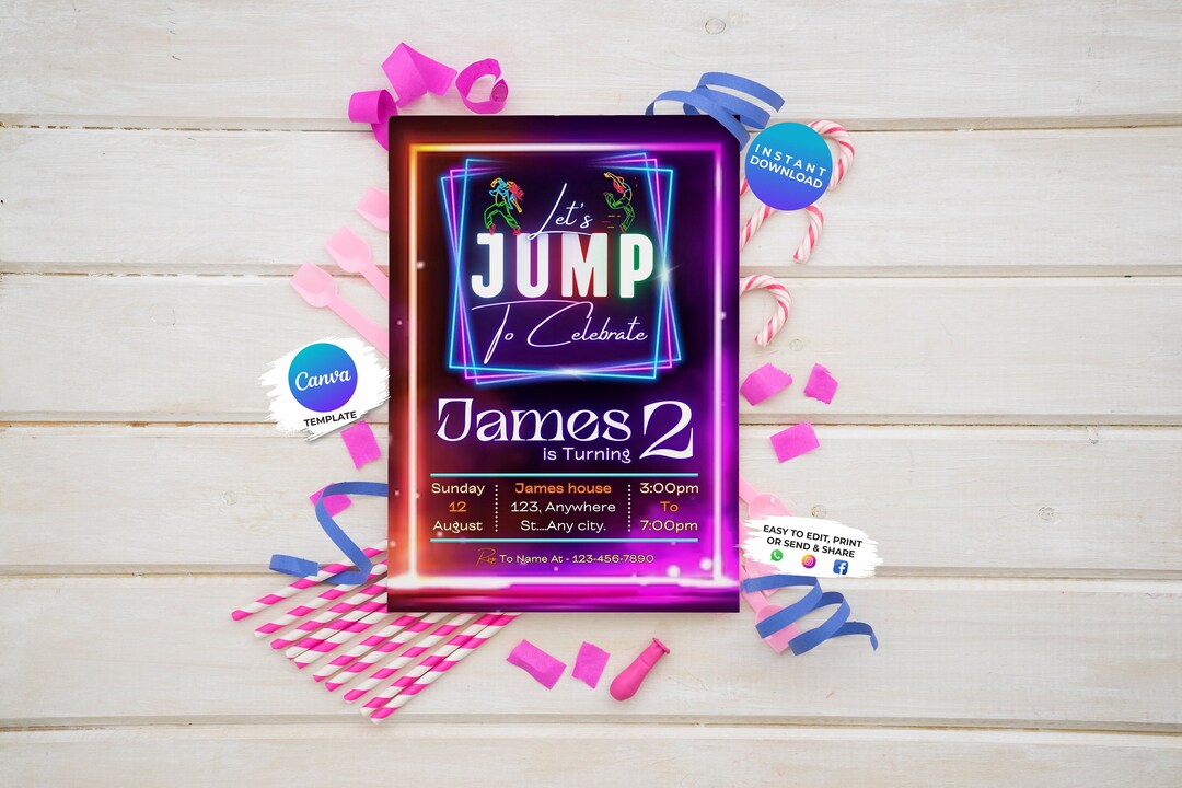 Editable Dance Theme Birthday Invitation Dance Party - Etsy
