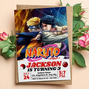 Editable Manga Anime Birthday Invitation Boys Manga Party - Etsy