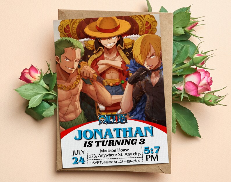 Editable Manga Anime Birthday Invitation Boys Manga Party - Etsy