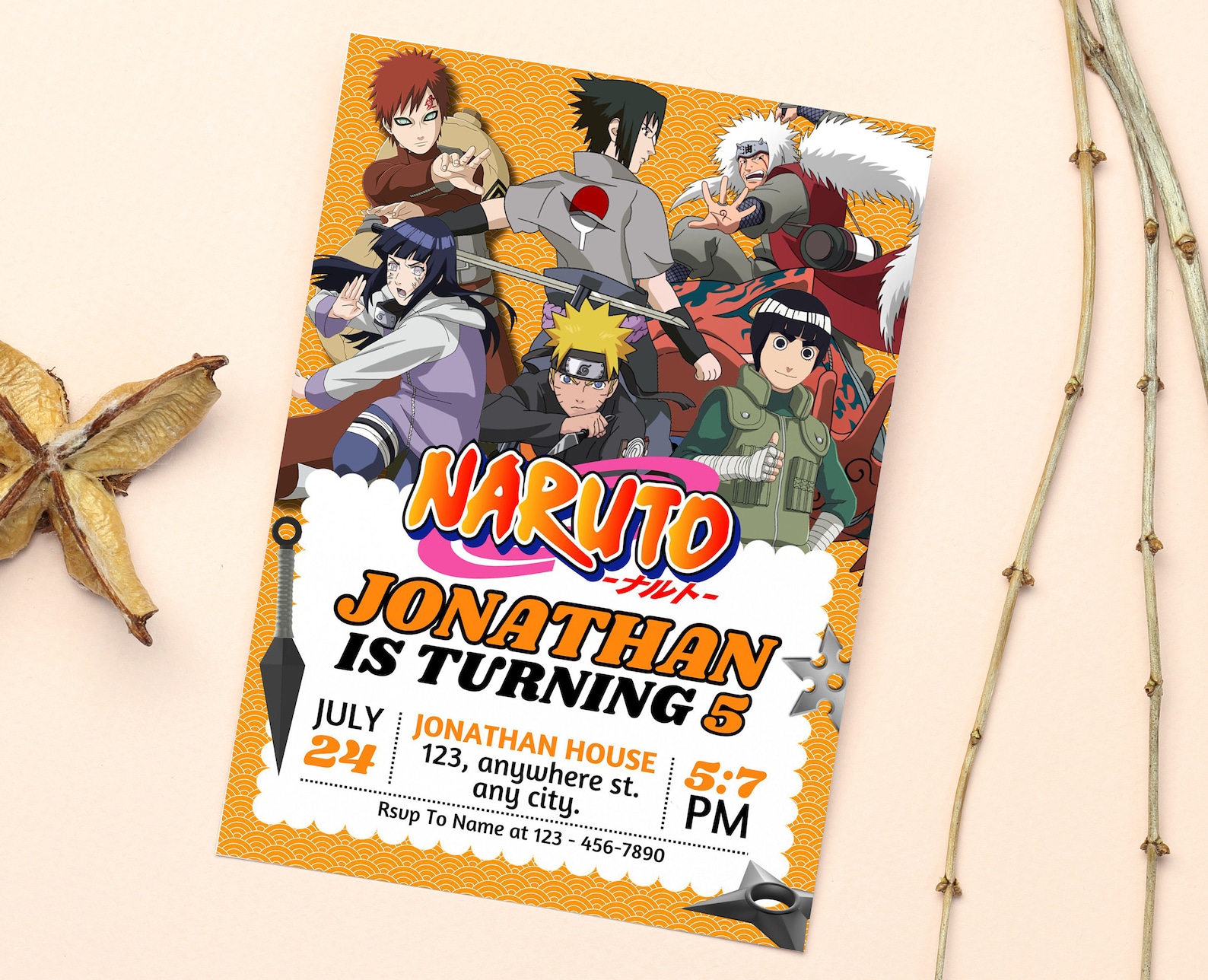 Editable Manga Anime Birthday Invitation Boys Manga Party Invitation ...
