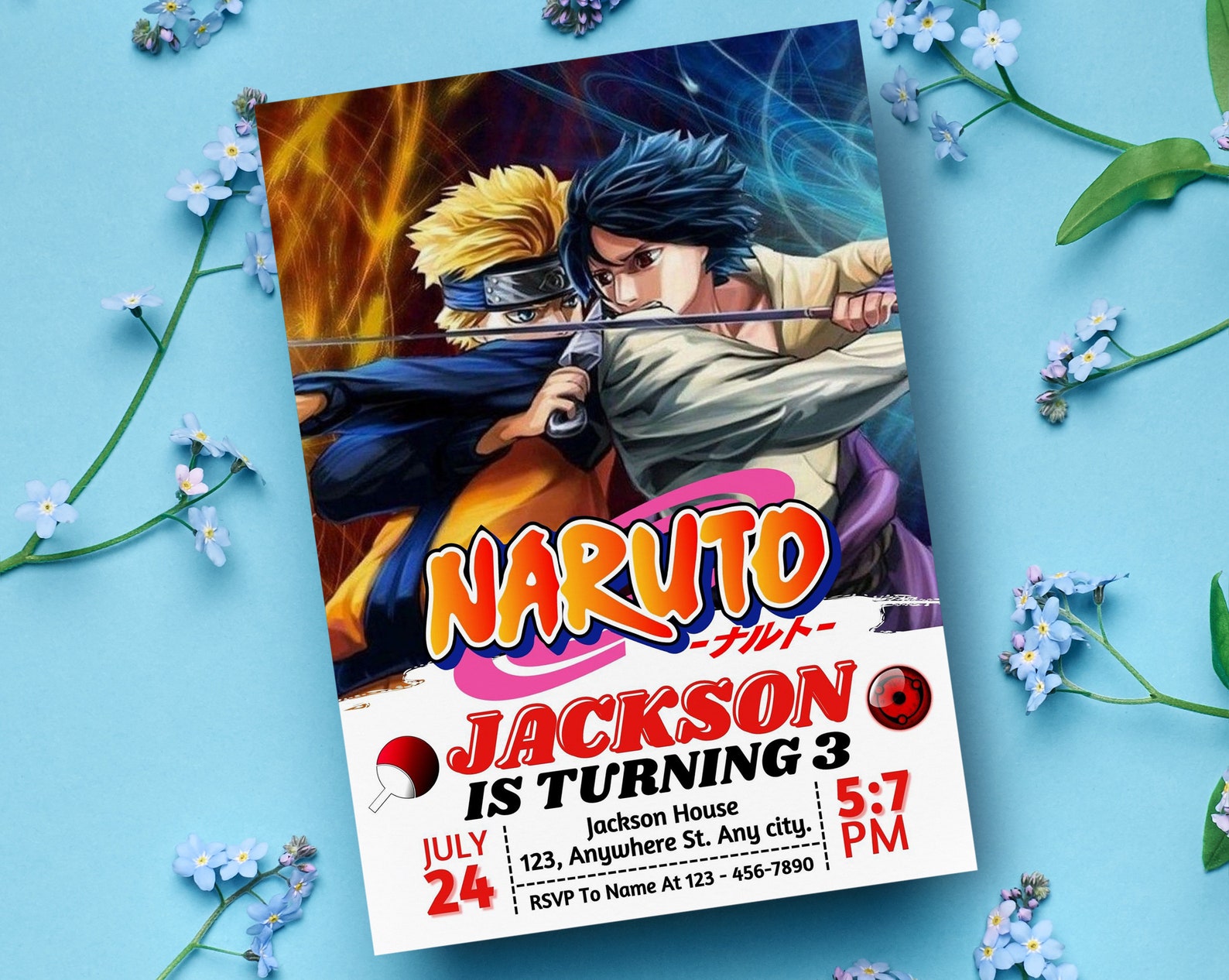 Editable Manga Anime Birthday Invitation Boys Manga Party - Etsy