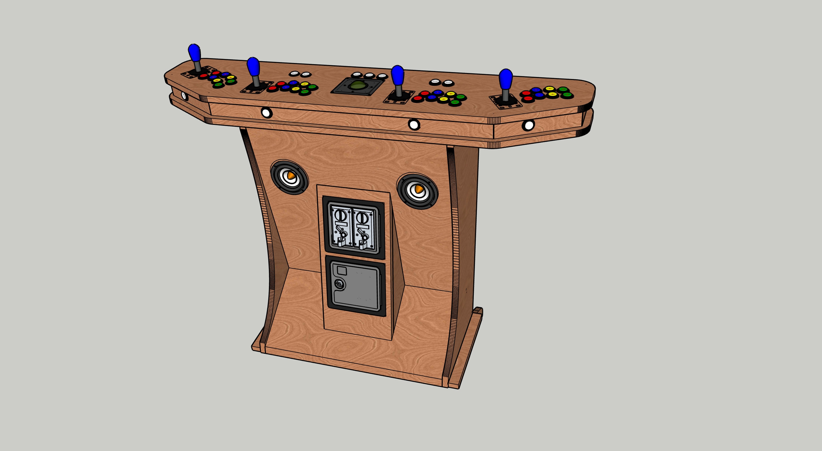 Stand Arcade 4 Players With Trackball, CNC Milling, DXF Plans for 18 Mm ...