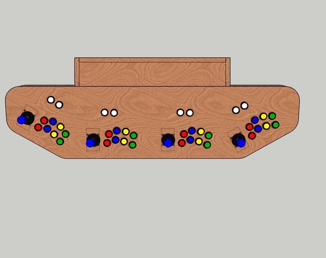 Stand Arcade for 4 Players DFX File for CNC Router, DFX Plans for 18 Mm ...