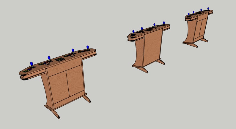Stand Arcade 4 Players With Trackball, CNC Milling, DXF Plans for 18 Mm ...