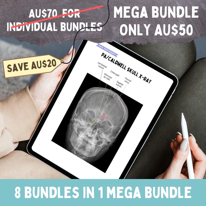 2025 Axial Skeleton X-ray Anatomy Bundle 333 Pages, Radiography Study ...