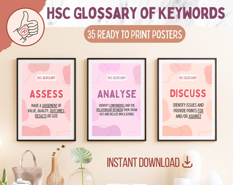 HSC Glossary of Keyword Posters 2023 Band 6 NESA Keywords and ...