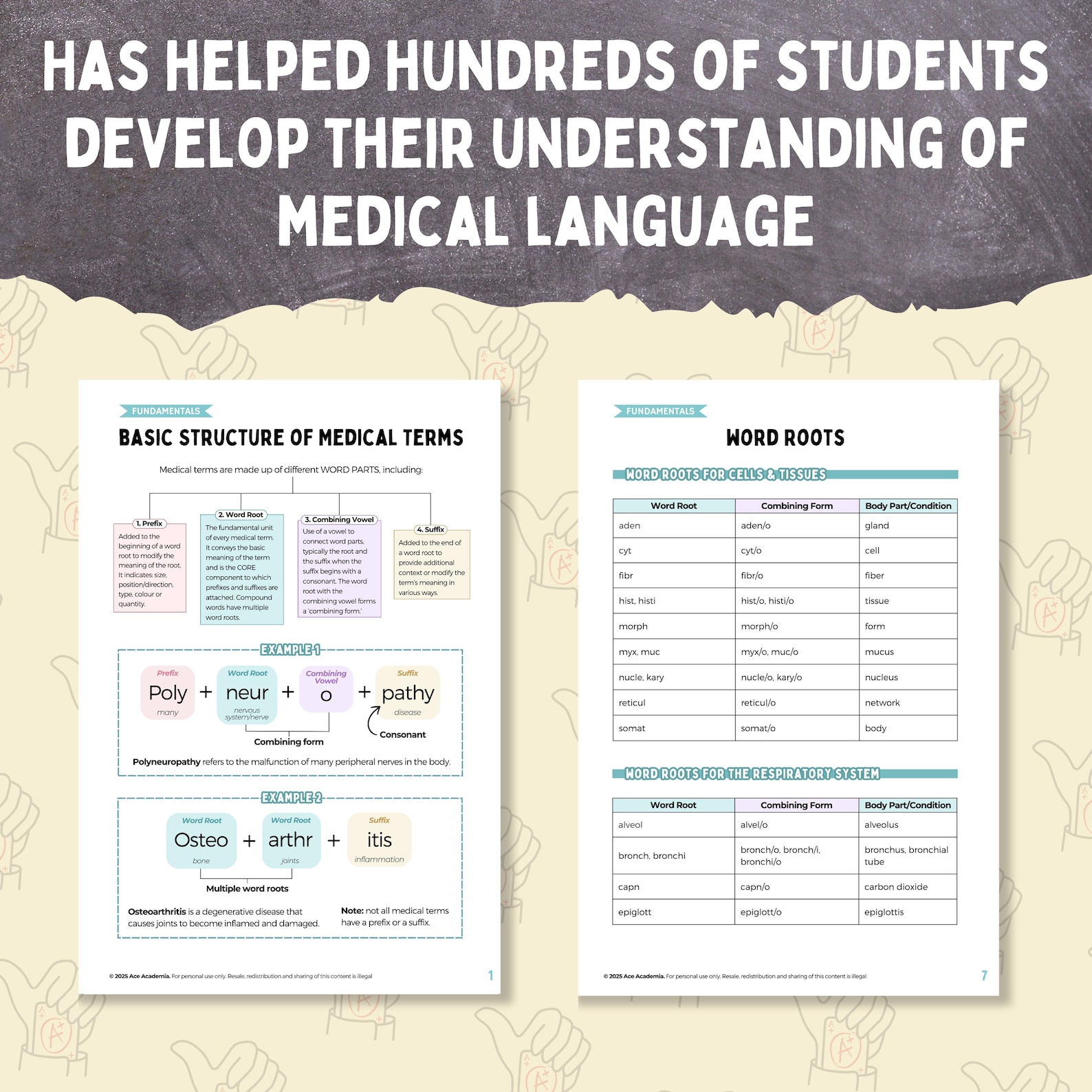 Medical Terminology Spiral Bound Bundle, Over 450 Medical Terms for ...
