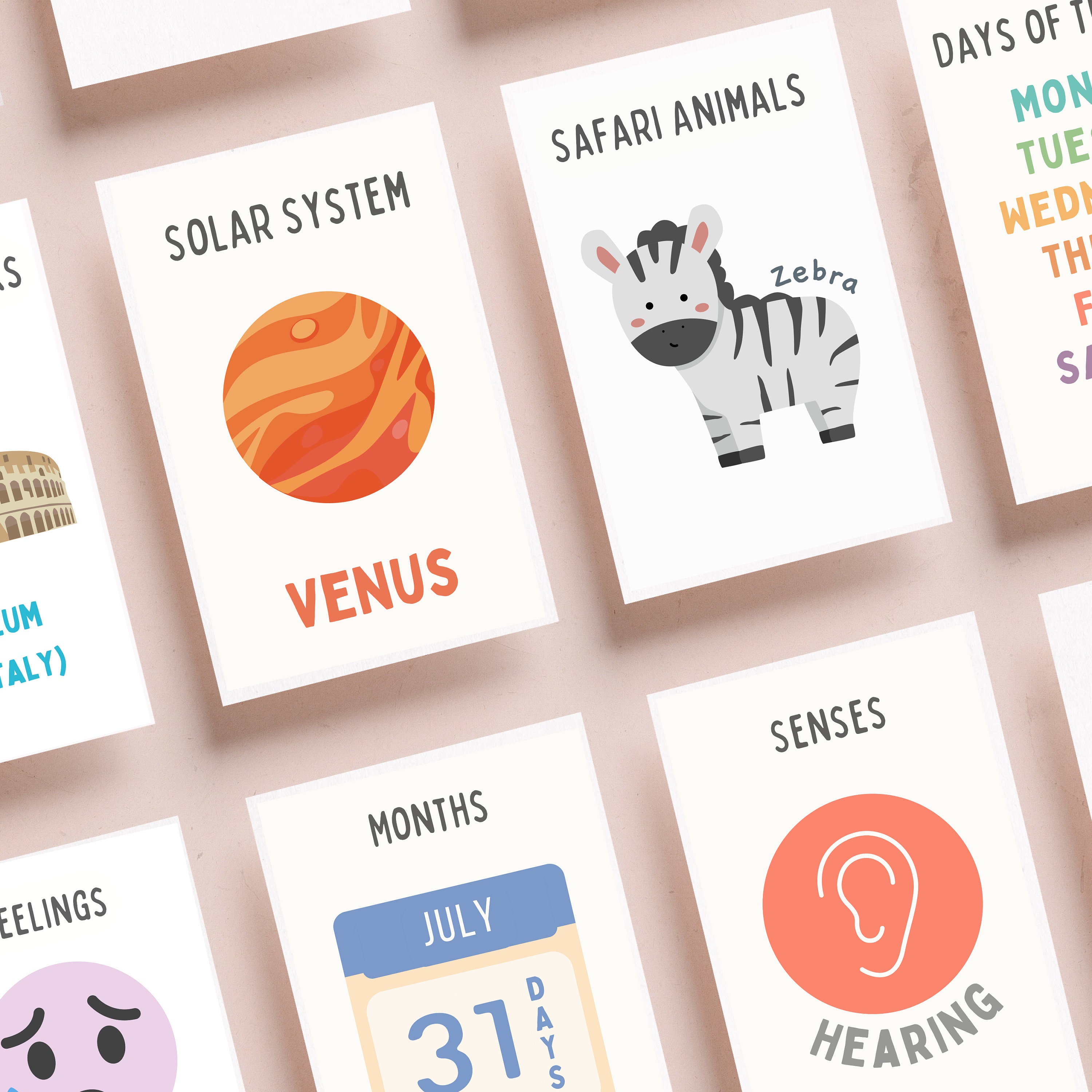 Educational Montessori Flashcards for Toddlers, Preschoolers and ...