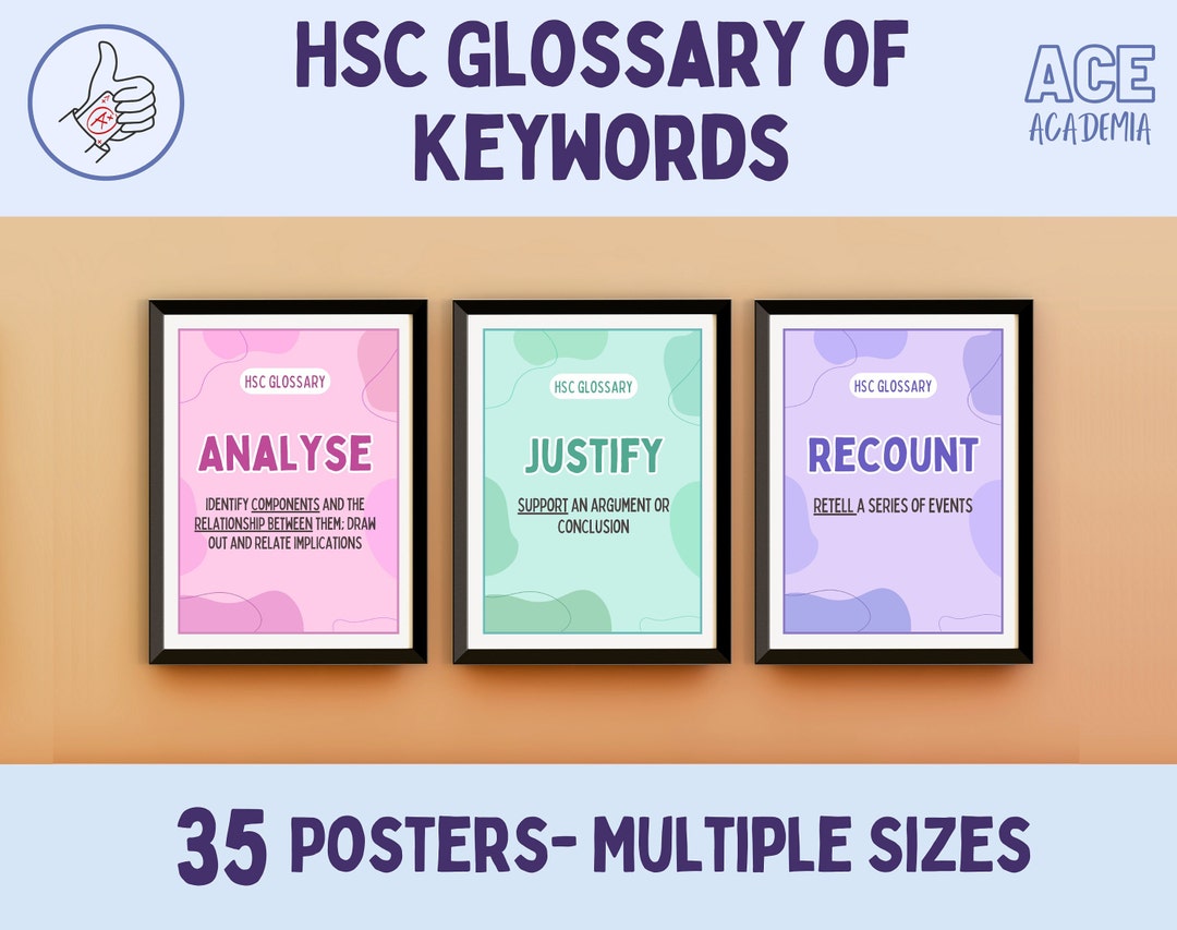 HSC Glossary of Keyword Posters 2023 | Band 6 NESA Keywords and ...