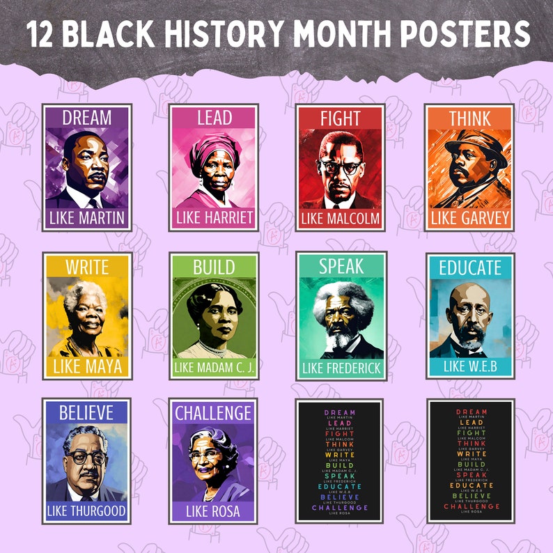 Black History Month Posters | 12 Prints of Inspirational African ...