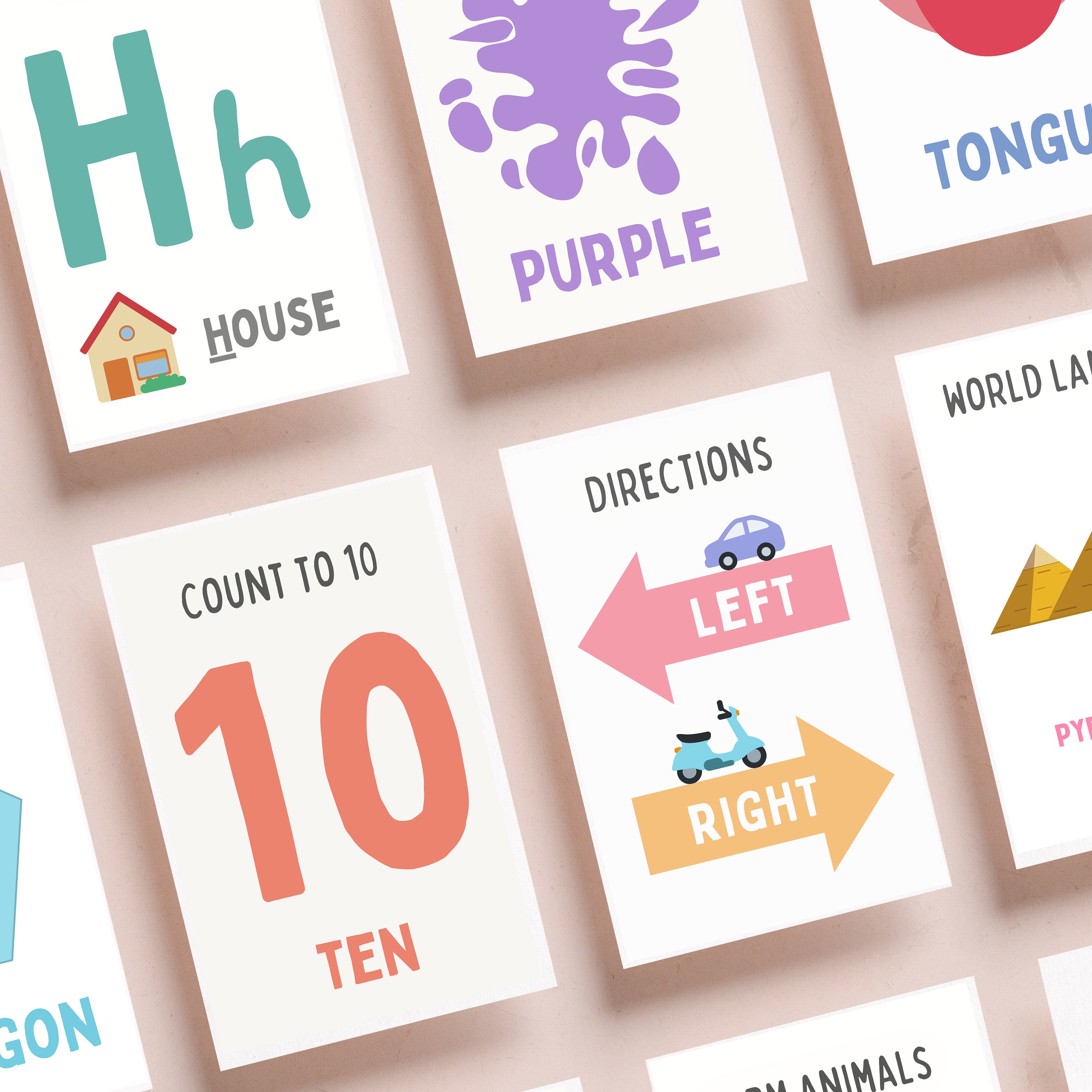 Educational Montessori Flashcards for Toddlers, Preschoolers and ...