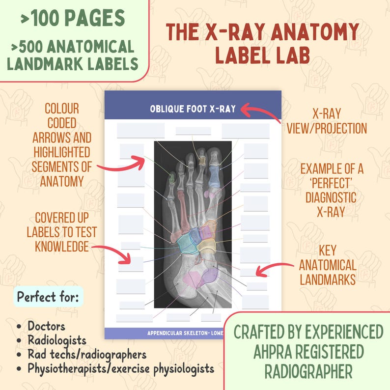 The X-ray Anatomy Label Lab Dry Erase Workbook, 100+ Pages of X-ray ...