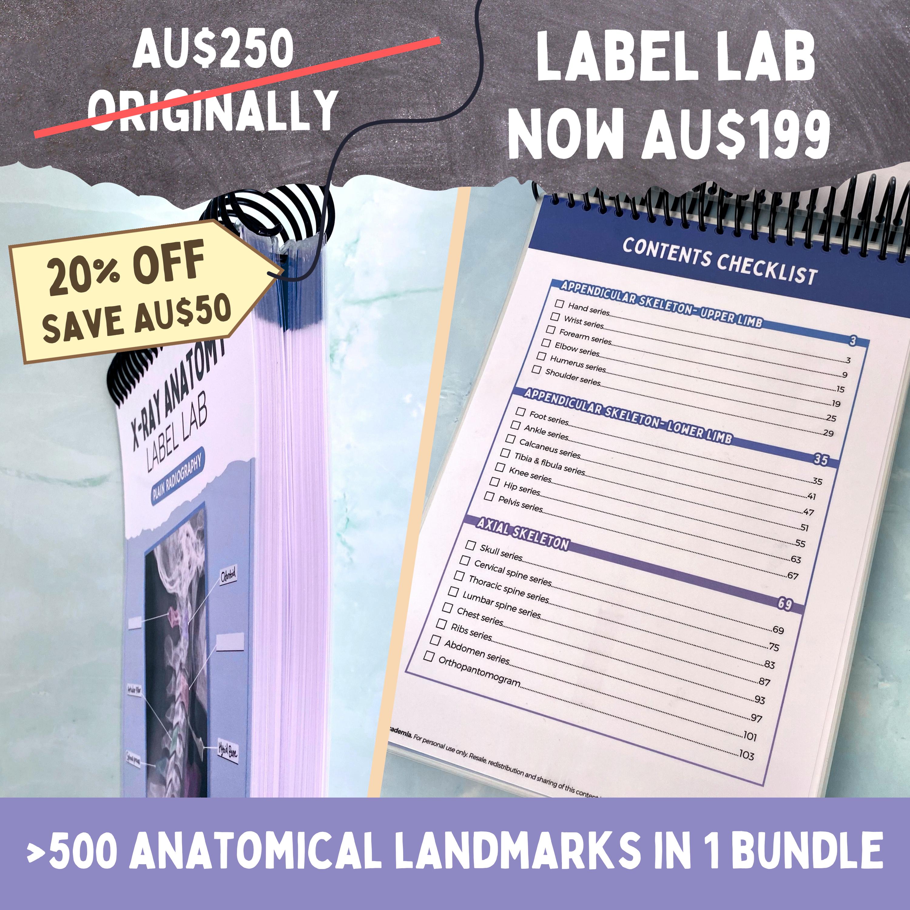 The X-ray Anatomy Label Lab Dry Erase Workbook, 100+ Pages of X-ray ...