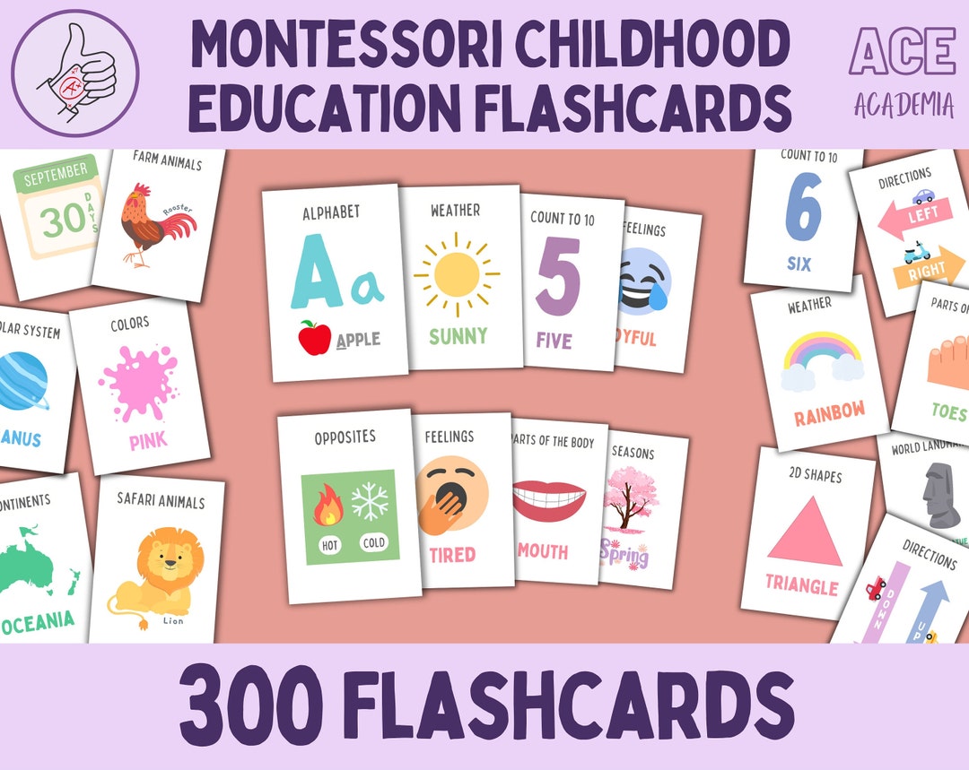 Educational Montessori Flashcards for Toddlers, Preschoolers and ...