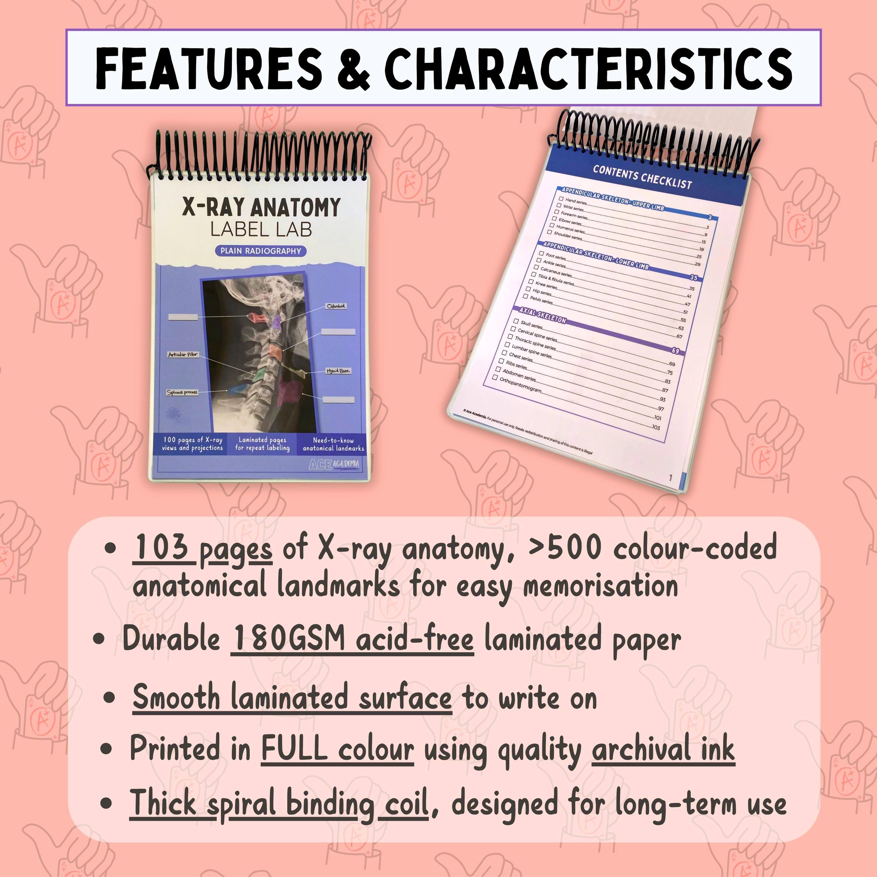 The X-ray Anatomy Label Lab Dry Erase Workbook, 100+ Pages of X-ray ...