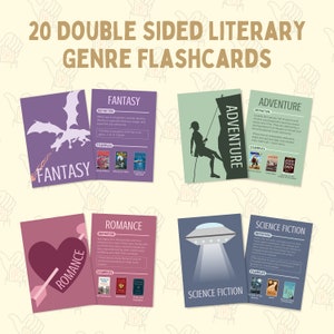 Set of 20 Literary Genre Flashcards for English Classrooms and School ...