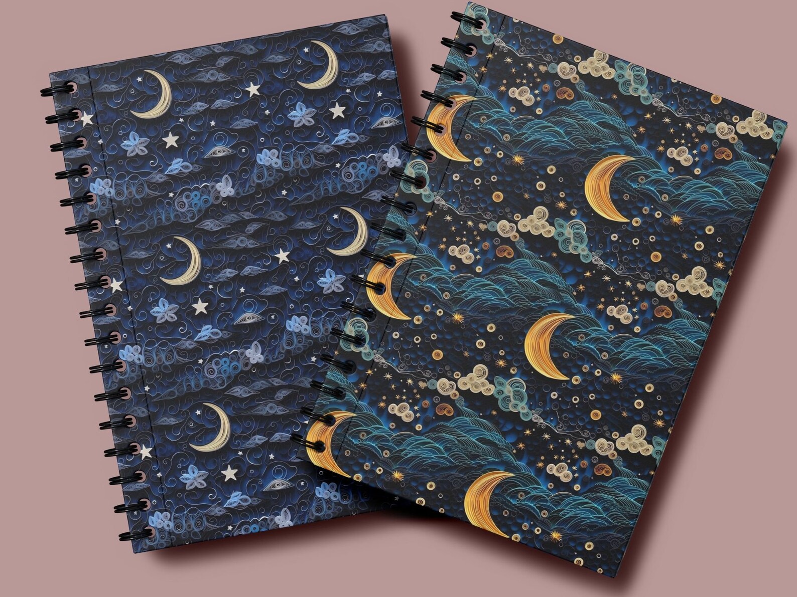 Paper Quilling Night Sky Pattern: Seamless Starry Digital Art (digital ...