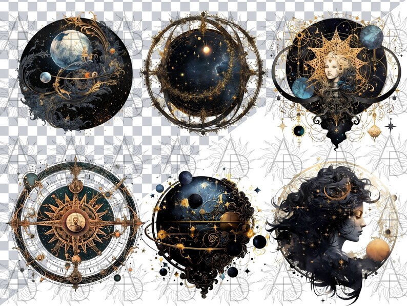 Constellation Clipart Bundle 12 PNG Images Stellar Design for Cosmic ...