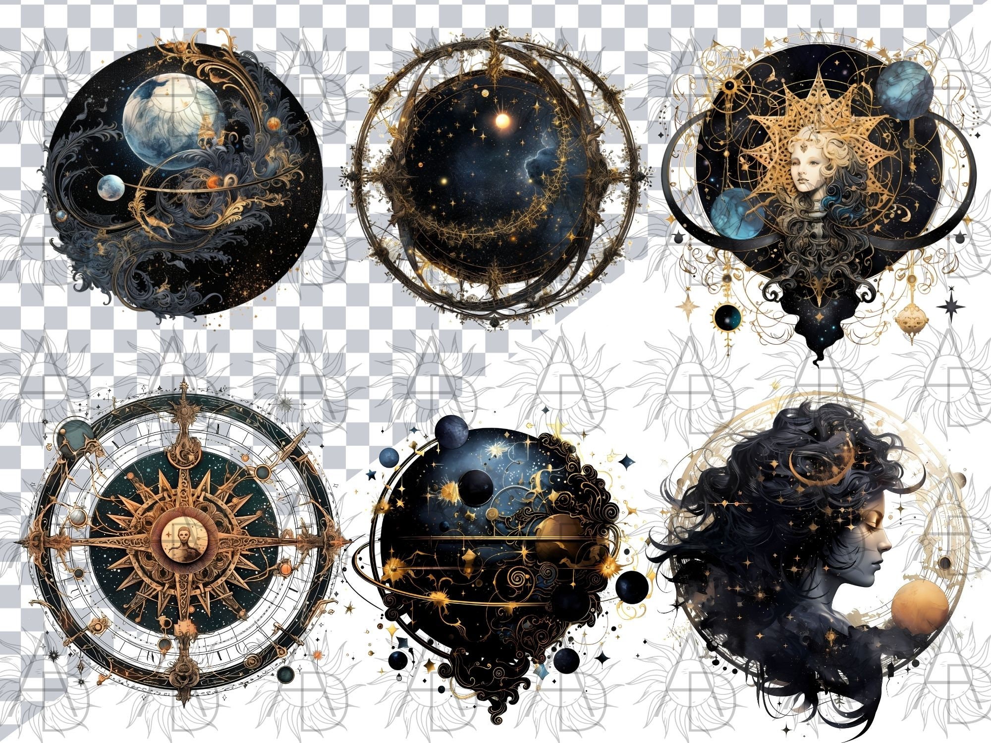 Constellation Clipart Bundle | 12 PNG Images | Stellar Design for ...