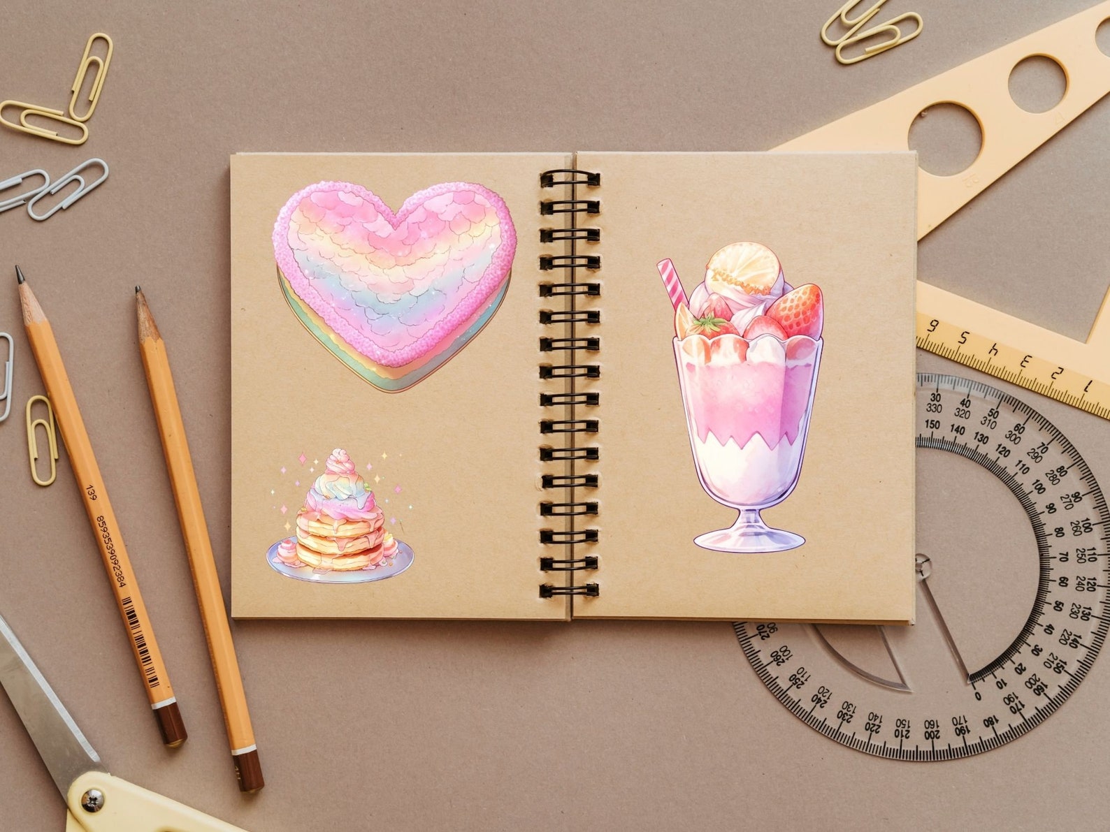 Pastel Sweets Clipart Bundle PNG Bakery Clipart Pastel Rainbow Digital ...