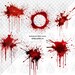 Blood Splatter Clipart Bundle | 6 PNG | Horror Themed Bloody Digital ...