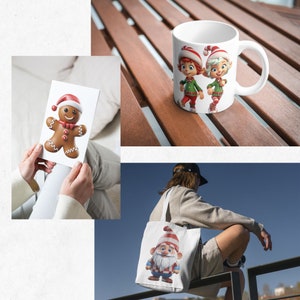 3D Christmas Characters Clipart Bundle | 12 PNG | Santa, Reindeer ...