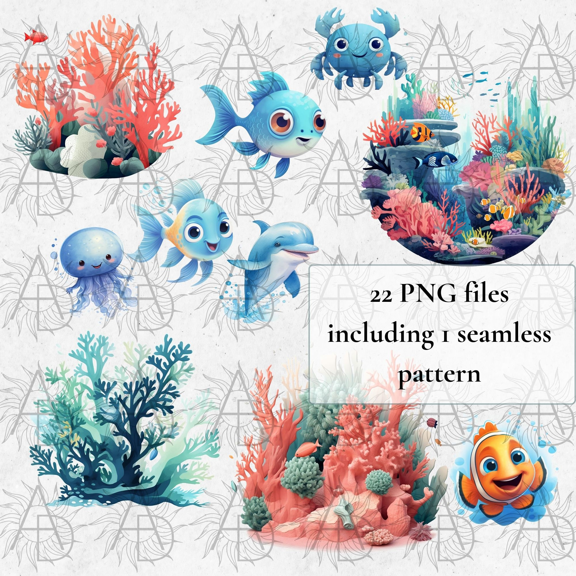 Underwater Clipart Bundle 22 PNG Digital Download, Commercial Use ...