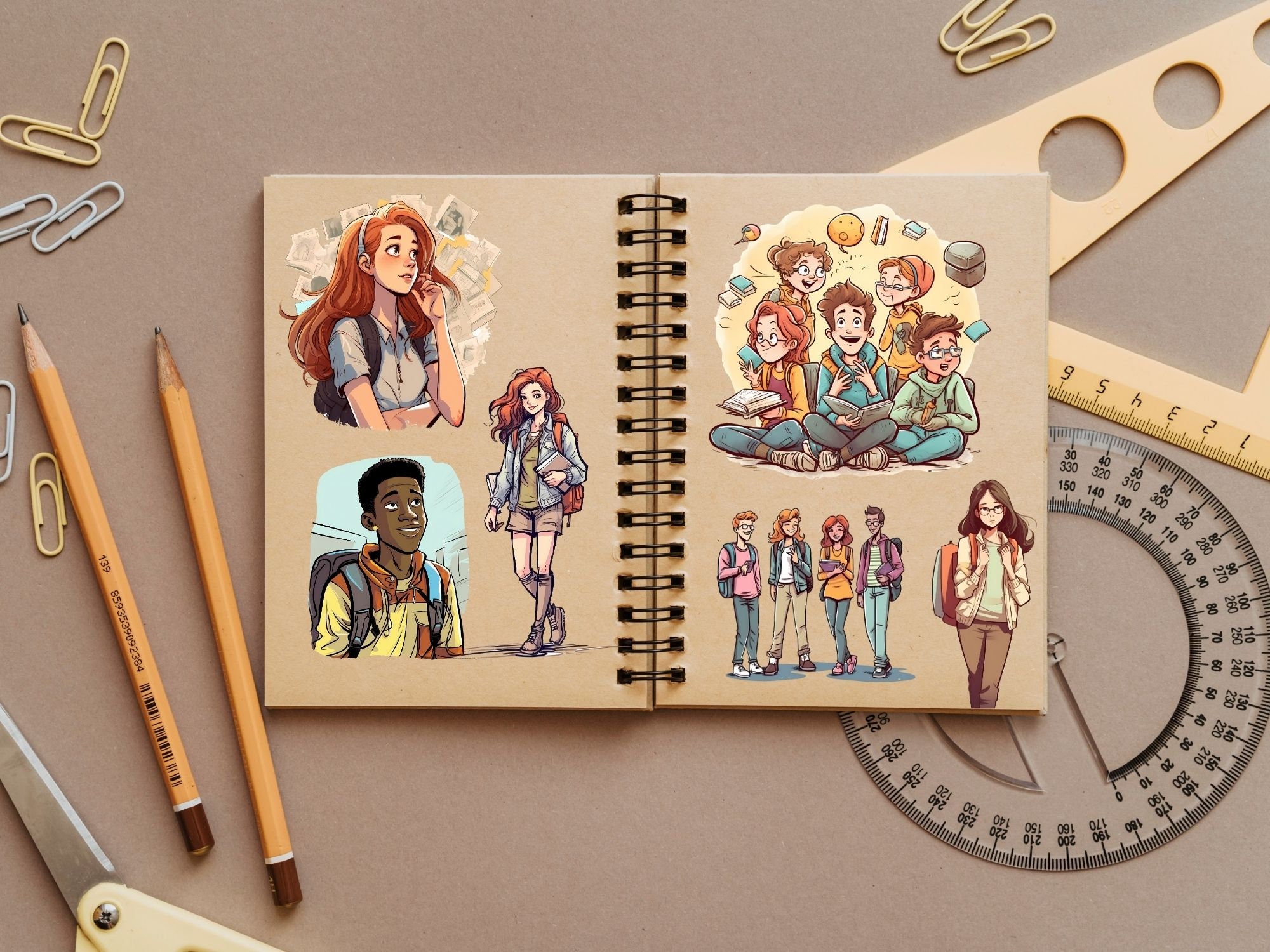 Students Clipart Bundle 20 PNG Back to School Textbook Image Digital ...