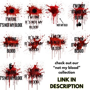 Blood Splatter Clipart Bundle | 6 PNG | Horror Themed Bloody Digital ...