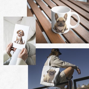 Puppies Clipart Bundle | 25 PNG | Cute Puppies Anime / Cartoon Style ...