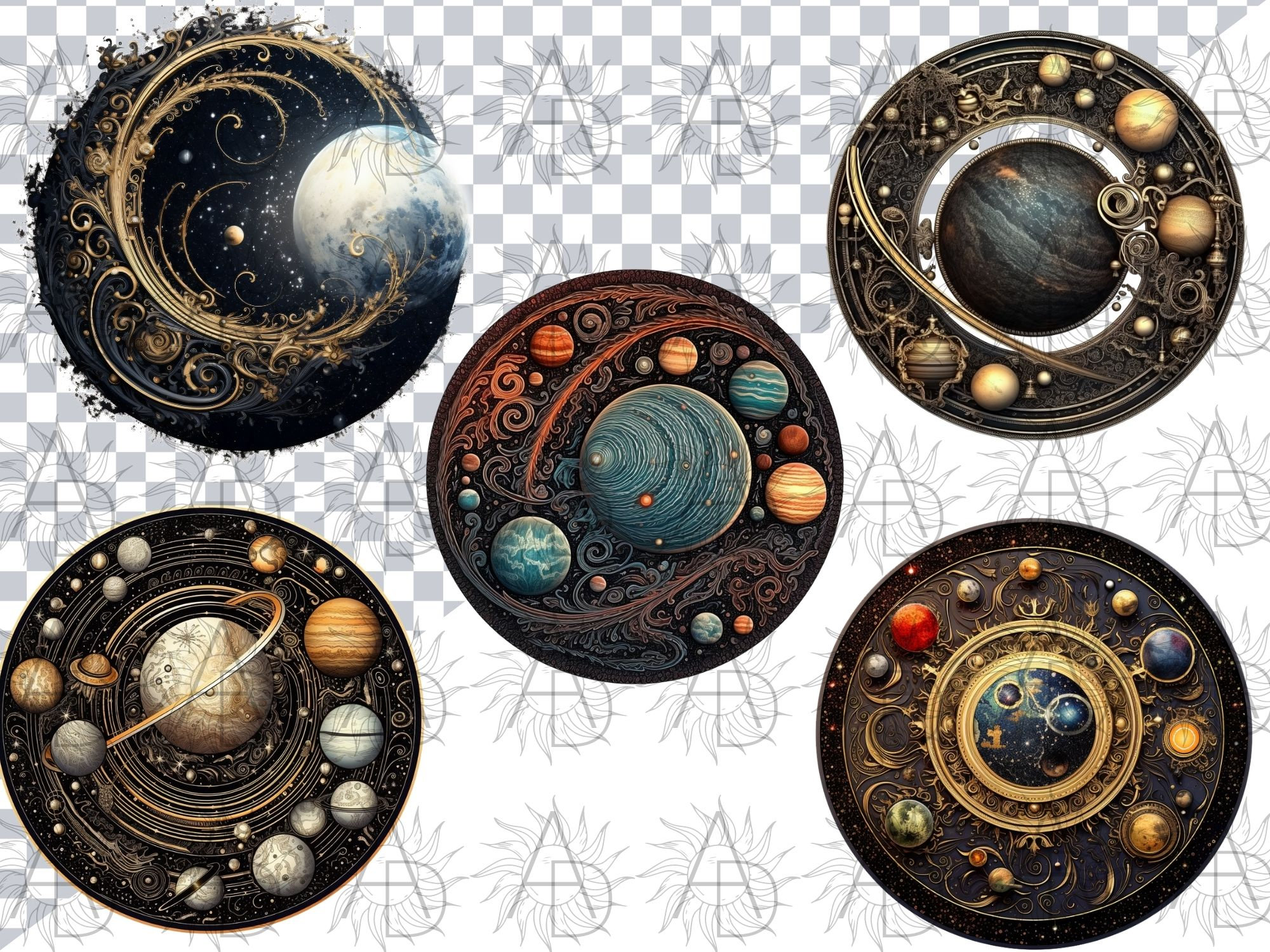 Planets Clipart Bundle | 10 PNG Images | Astronomy Constellation ...