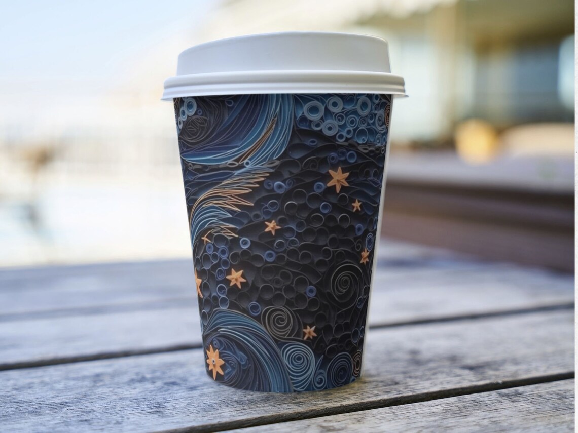 Paper Quilling Night Sky Pattern: Seamless Starry Digital Art (digital ...