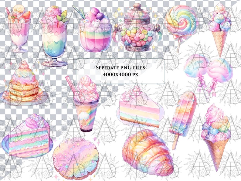 Pastel Sweets Clipart Bundle PNG Bakery Clipart Pastel - Etsy Australia