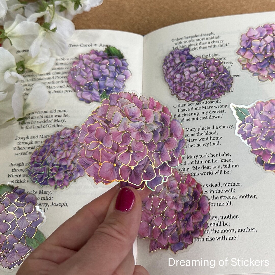 Flower Stickers, Rose Sticker, Hydrangea Stickers,vintage Plant ...