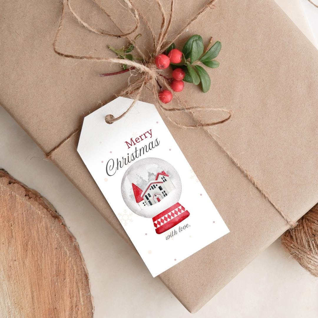 Christmas Gift Tags, PRINTABLE, Name Tag Christmas Label, Set of 6 ...