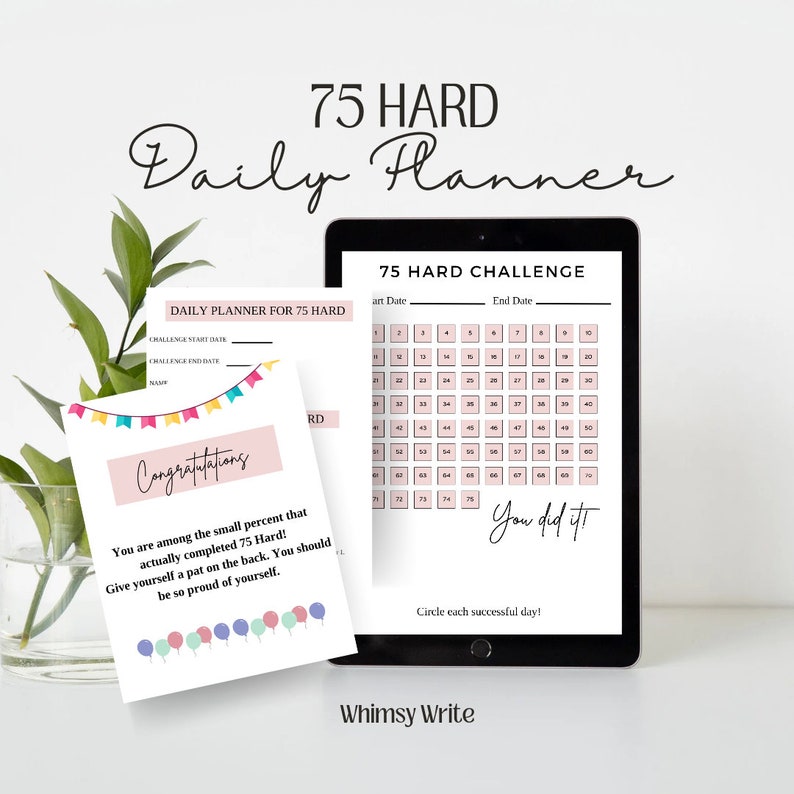 75 Hard Challenge Tracker Goodnotes iPad Printable 75 Hard Challenge ...