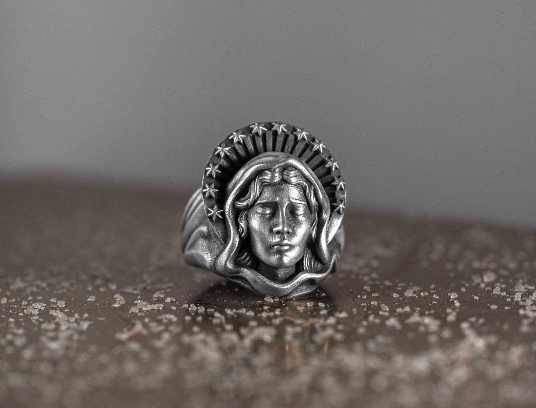 Virgin Mary Ring Christian Ring for Husband Extraordinary - Etsy