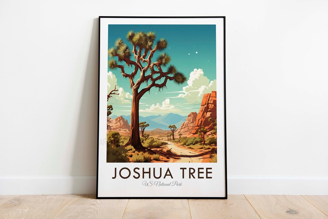 Joshua Tree, US National Park, Vintage Style Travel Print, Wall Art ...
