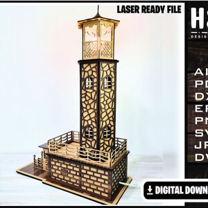 Lighthouse Digital File, Lighthouse, Lighthouse Lamp, Lamp, SVG Ai DXF ...