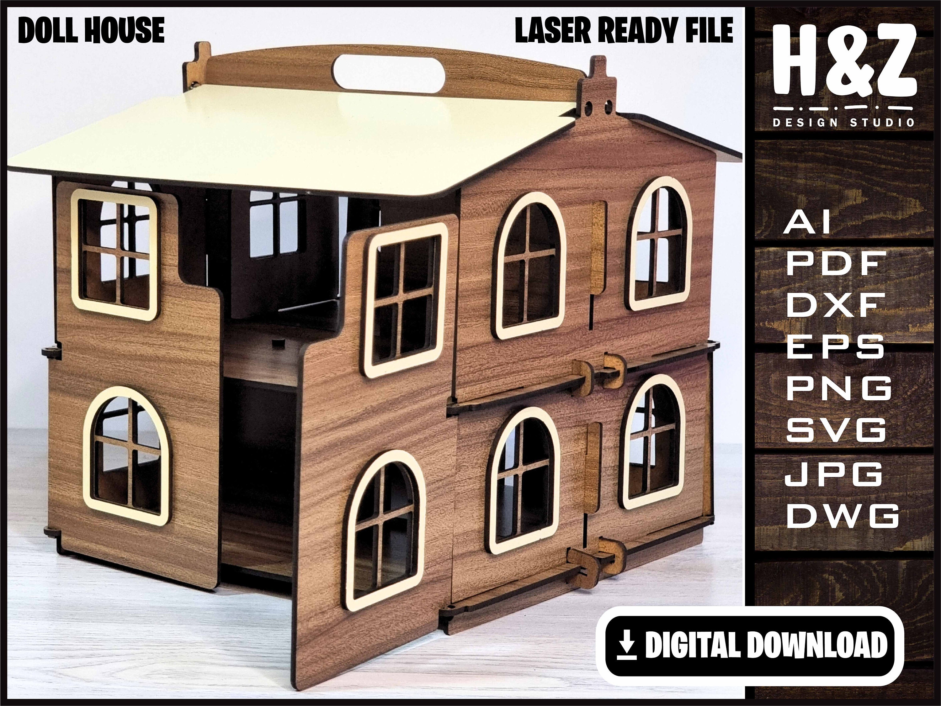 Doll House, Girl House, Playhouse Gift SVG Ai DXF DWG, Fully ...