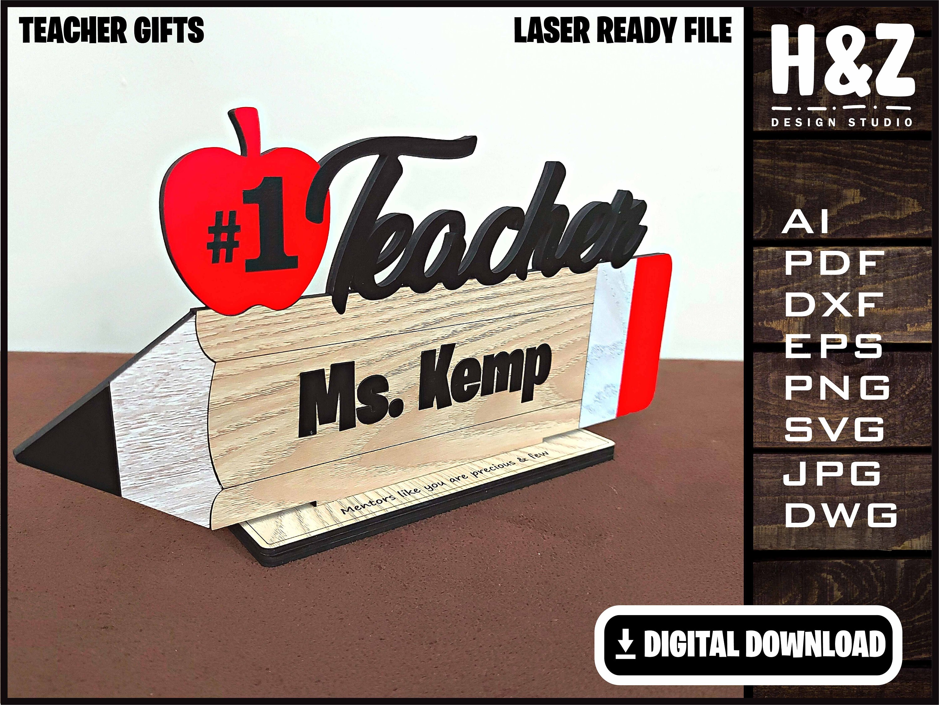 Teacher Pencil Stand Digital File, Teacher Gift,teachers Appreciation ...