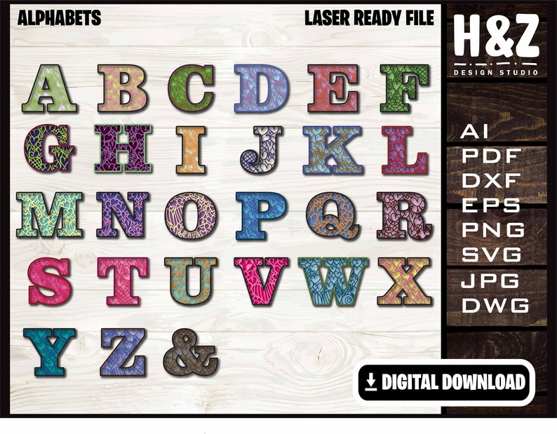 Hearts Alphabet Name, Alphabet, Monogram, Multilayer, Letters,svg Ai ...