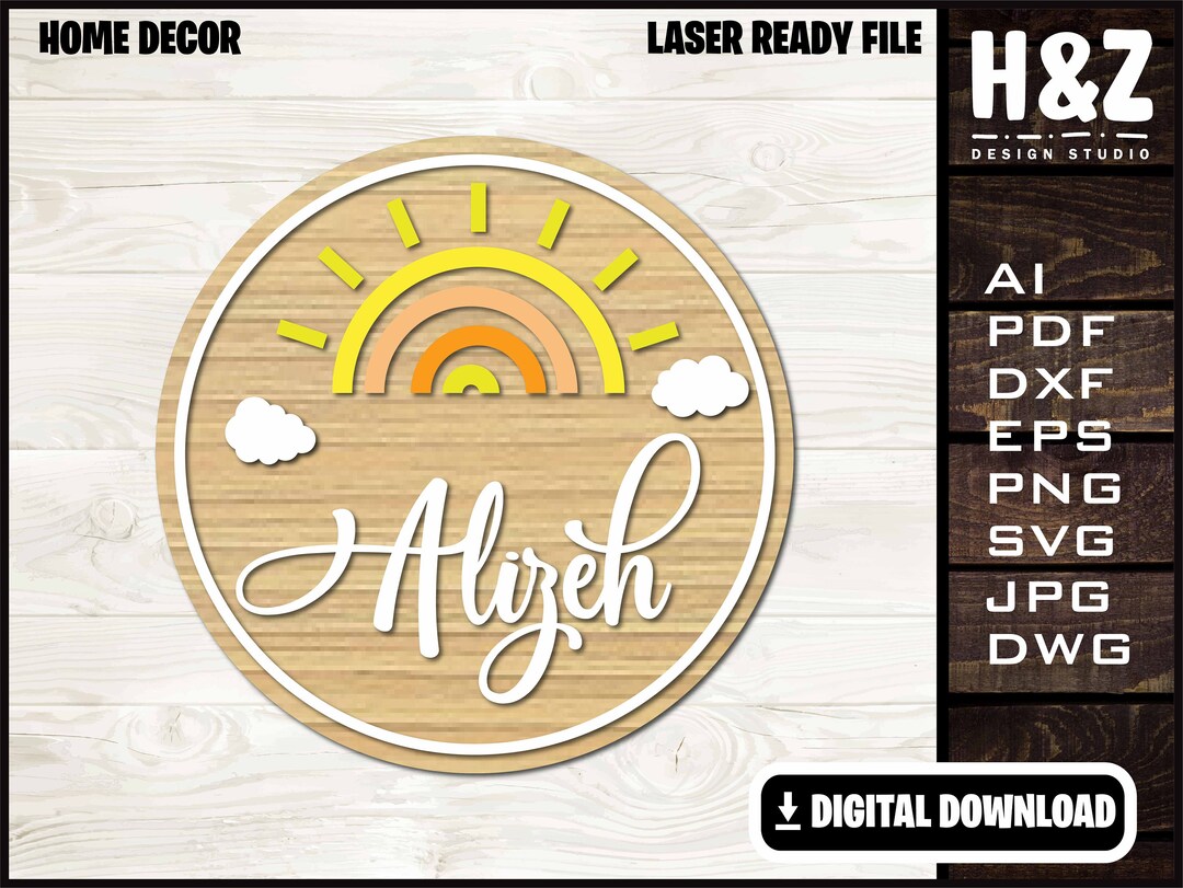 Cute Rainbow Frame Digital File, Children Gift, Kids Frame,wood Sign ...