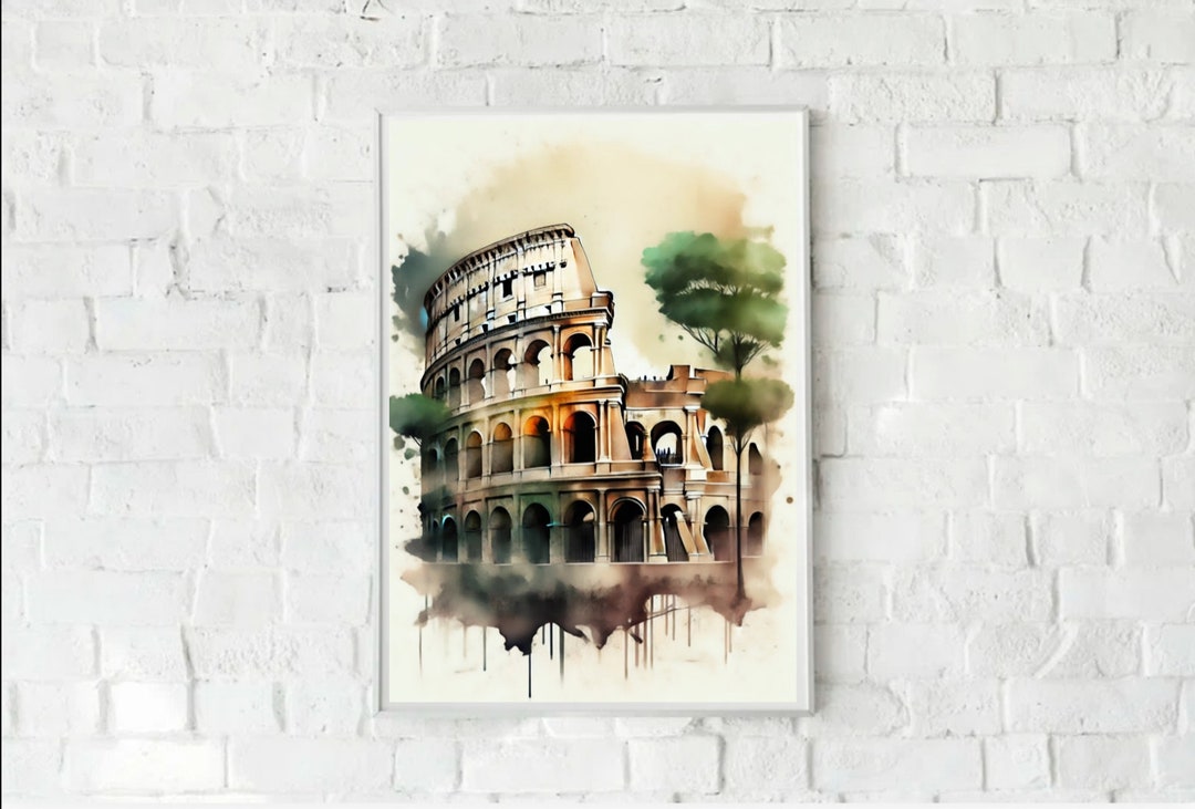 Roman Colosseum Watercolor - Etsy