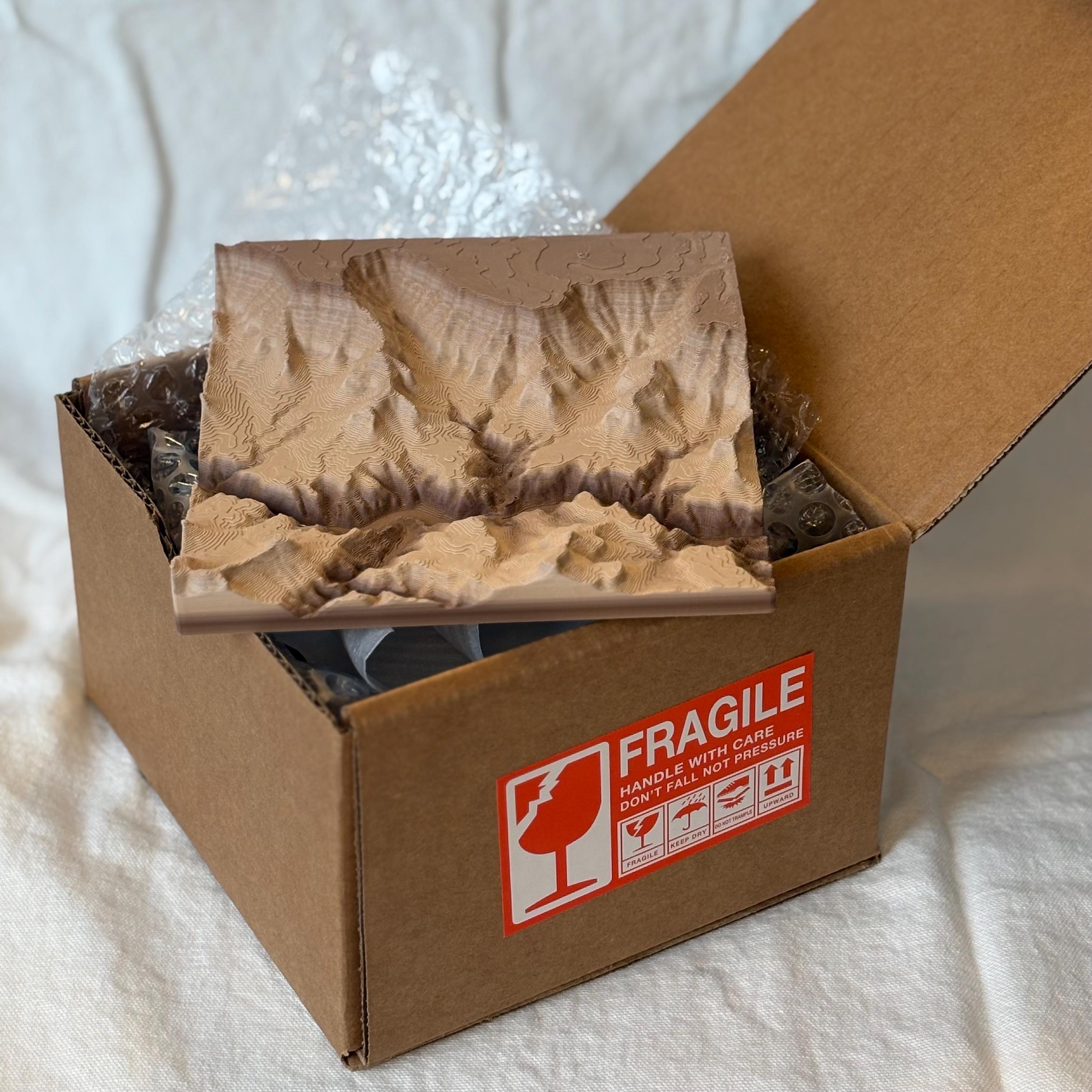 Grand Canyon Topographic Map Sculpture - 3D Printed Tabletop Decor for ...