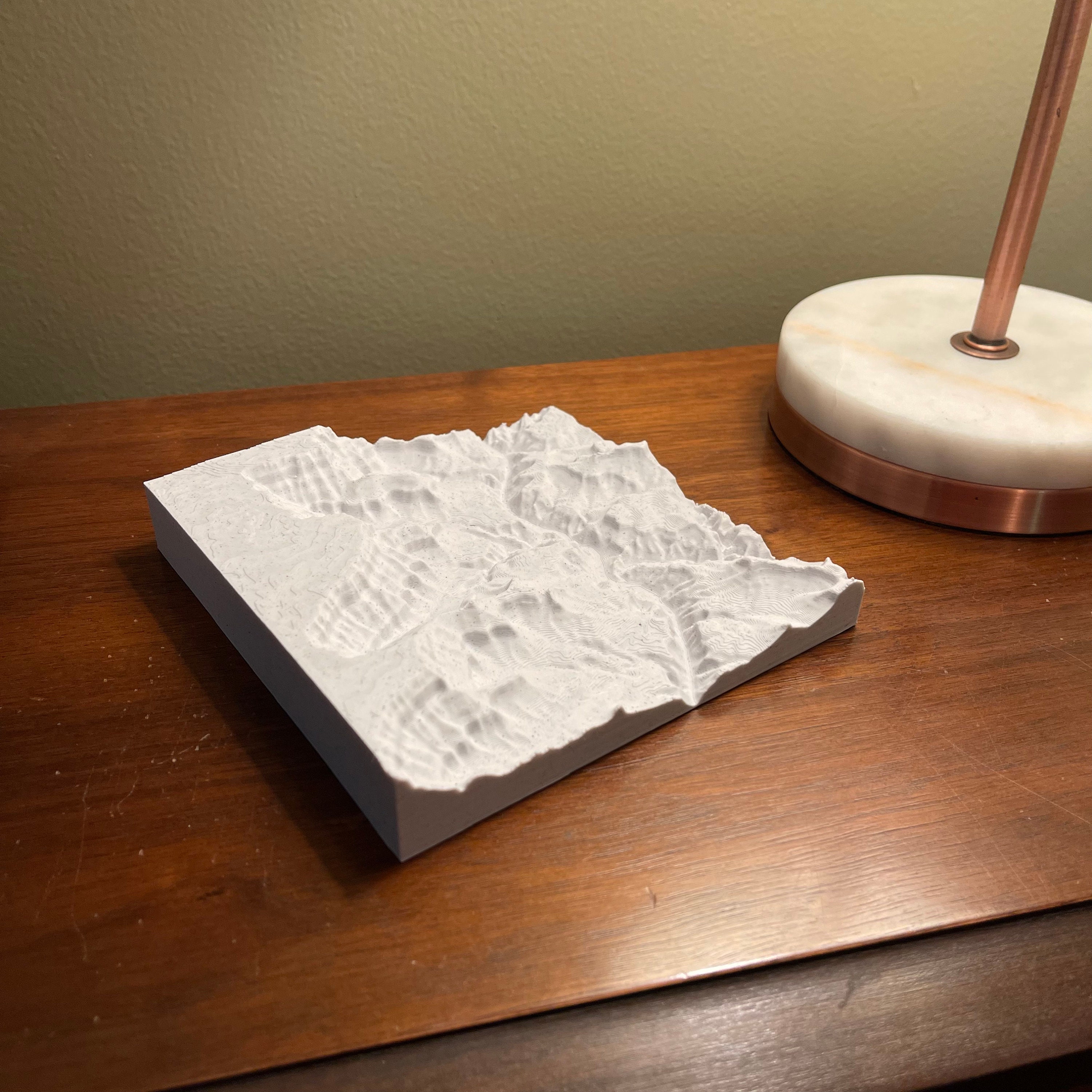 Grand Canyon Topographic Map Sculpture 3D Printed Tabletop Decor for ...