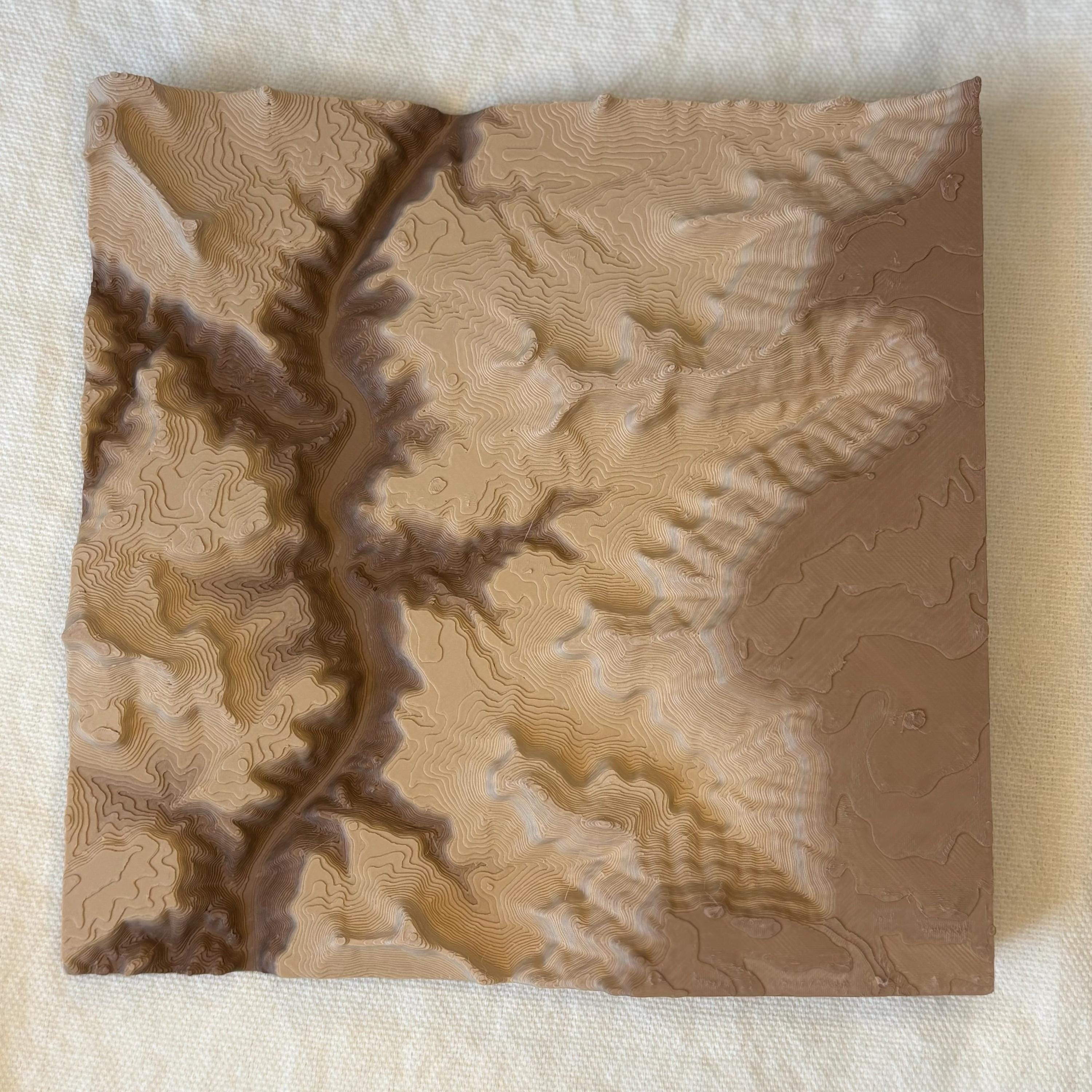 Grand Canyon Topographic Map Sculpture - 3D Printed Tabletop Decor for ...