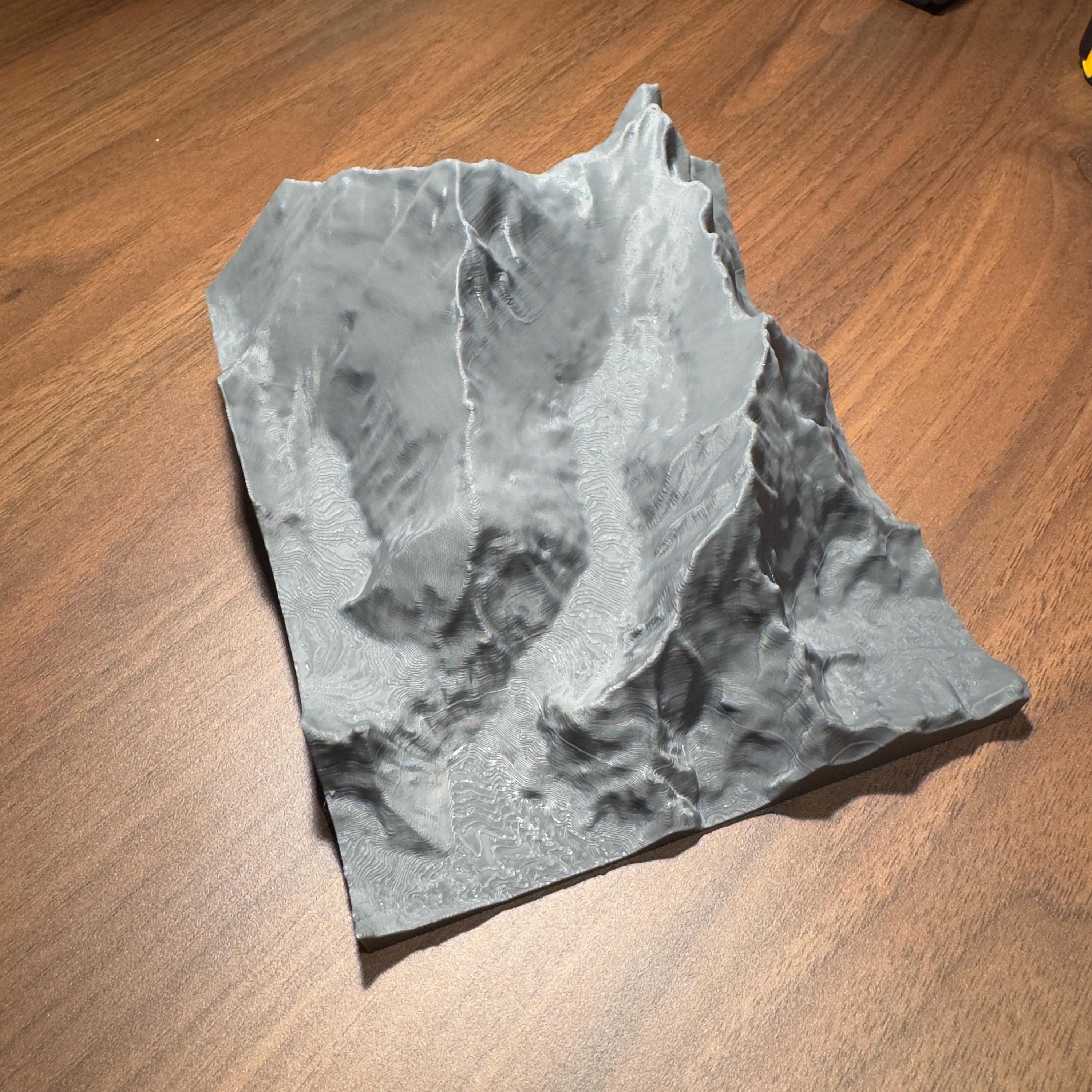 Mount Everest 3D Print Model - Topographic Mountain Art - Rustic ...