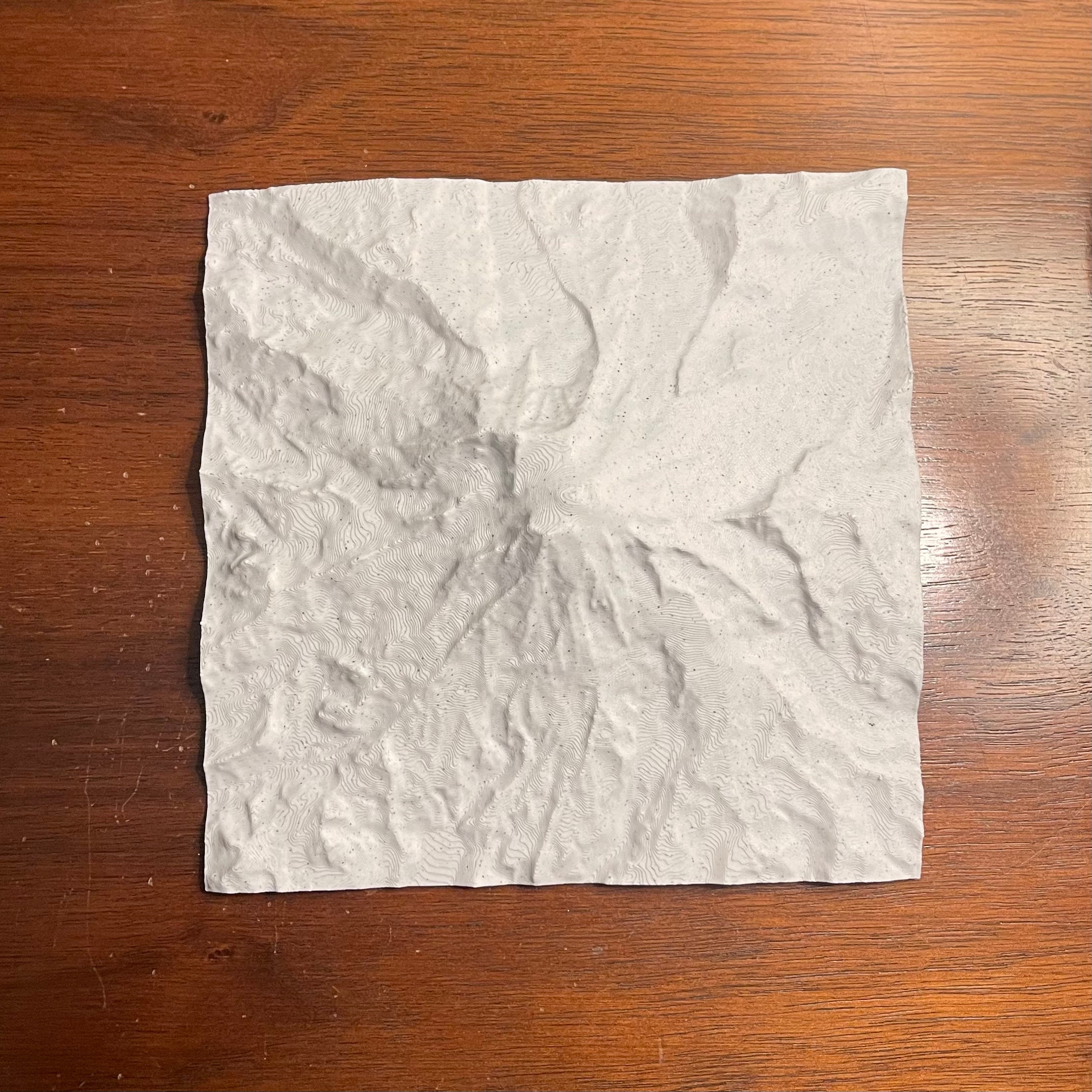 Custom Topographic Model - 3D Printed Light Gray Stone or Slate ...